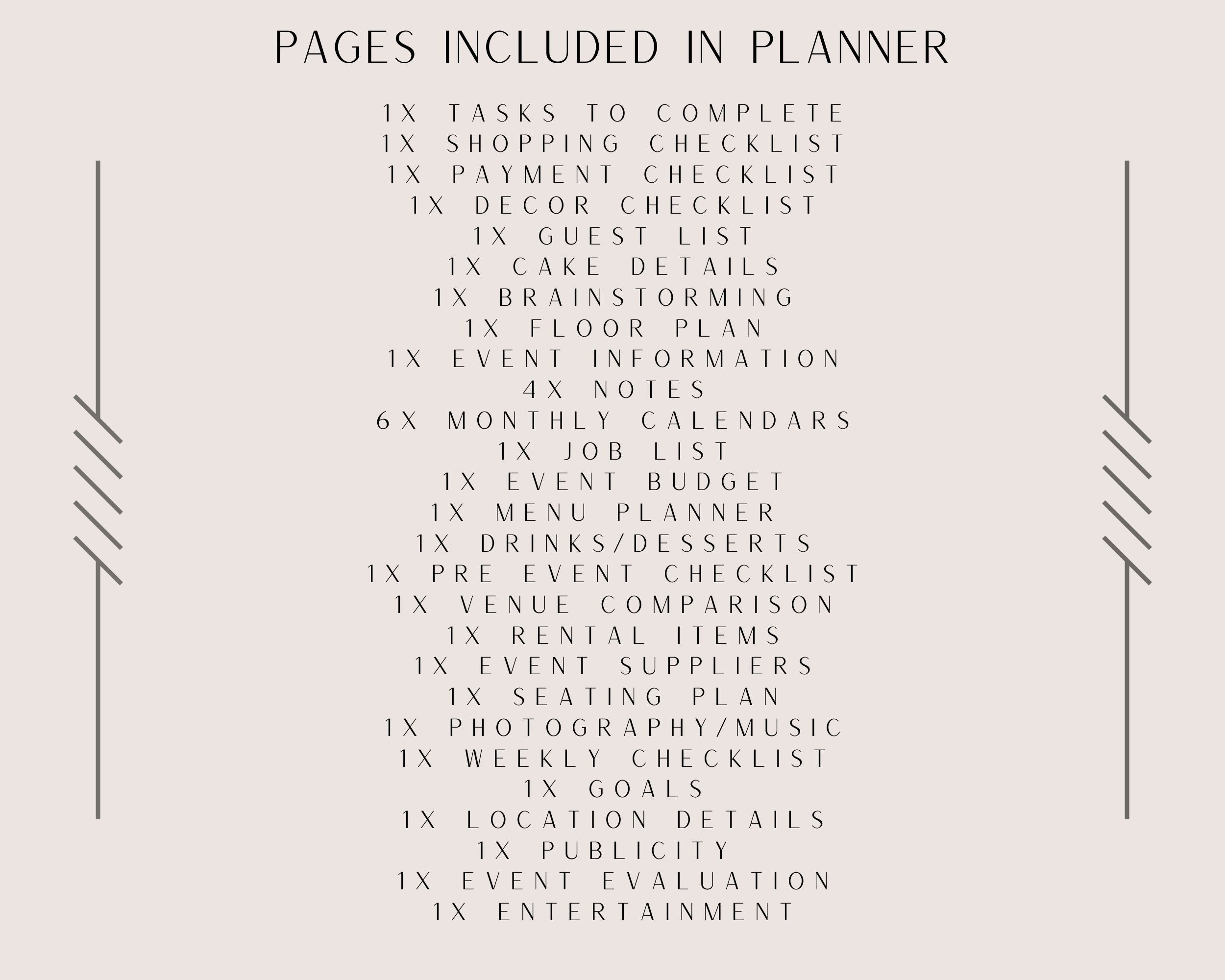 Event Planner Template Event Planner Pricing Event - Etsy