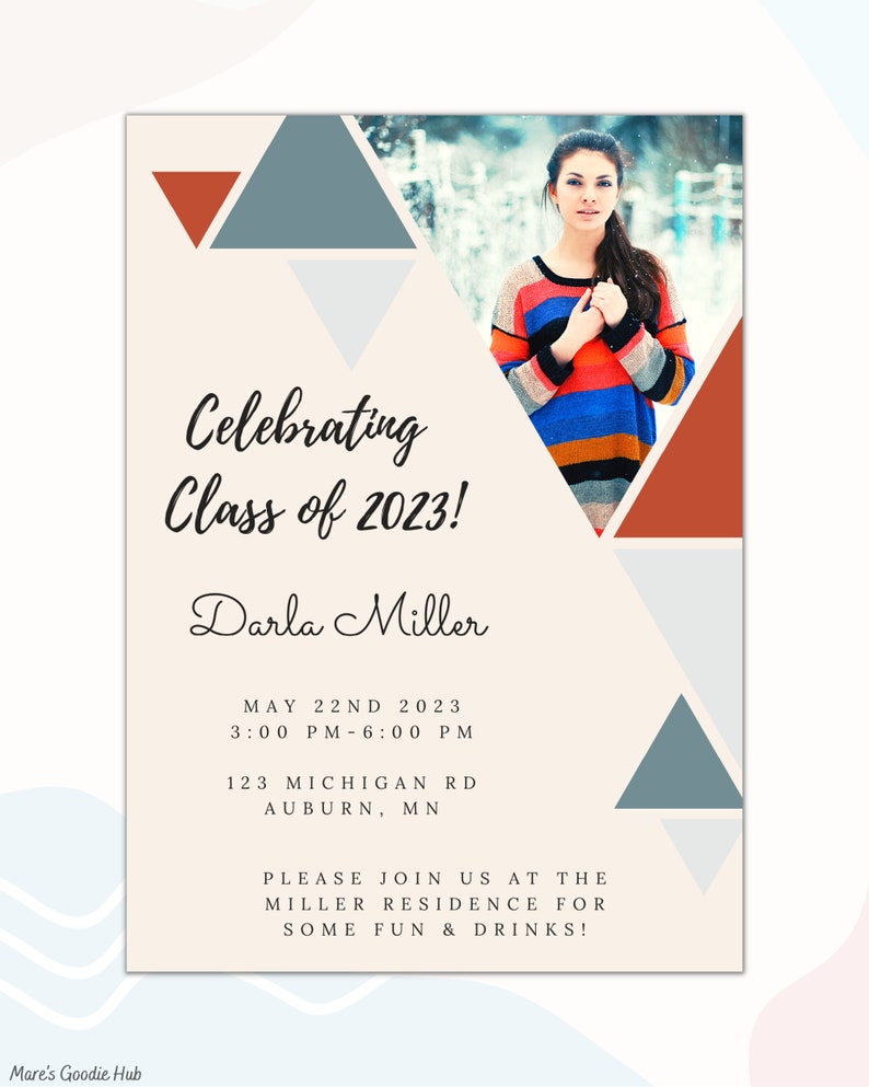 Editable Graduation Invitation 2023 Ceremony Invitation - Etsy