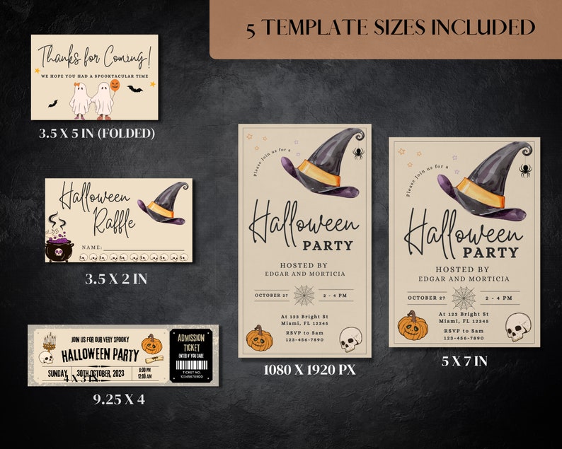 Halloween Party Invitation Bundle Editable Printables, Spooktacular ...