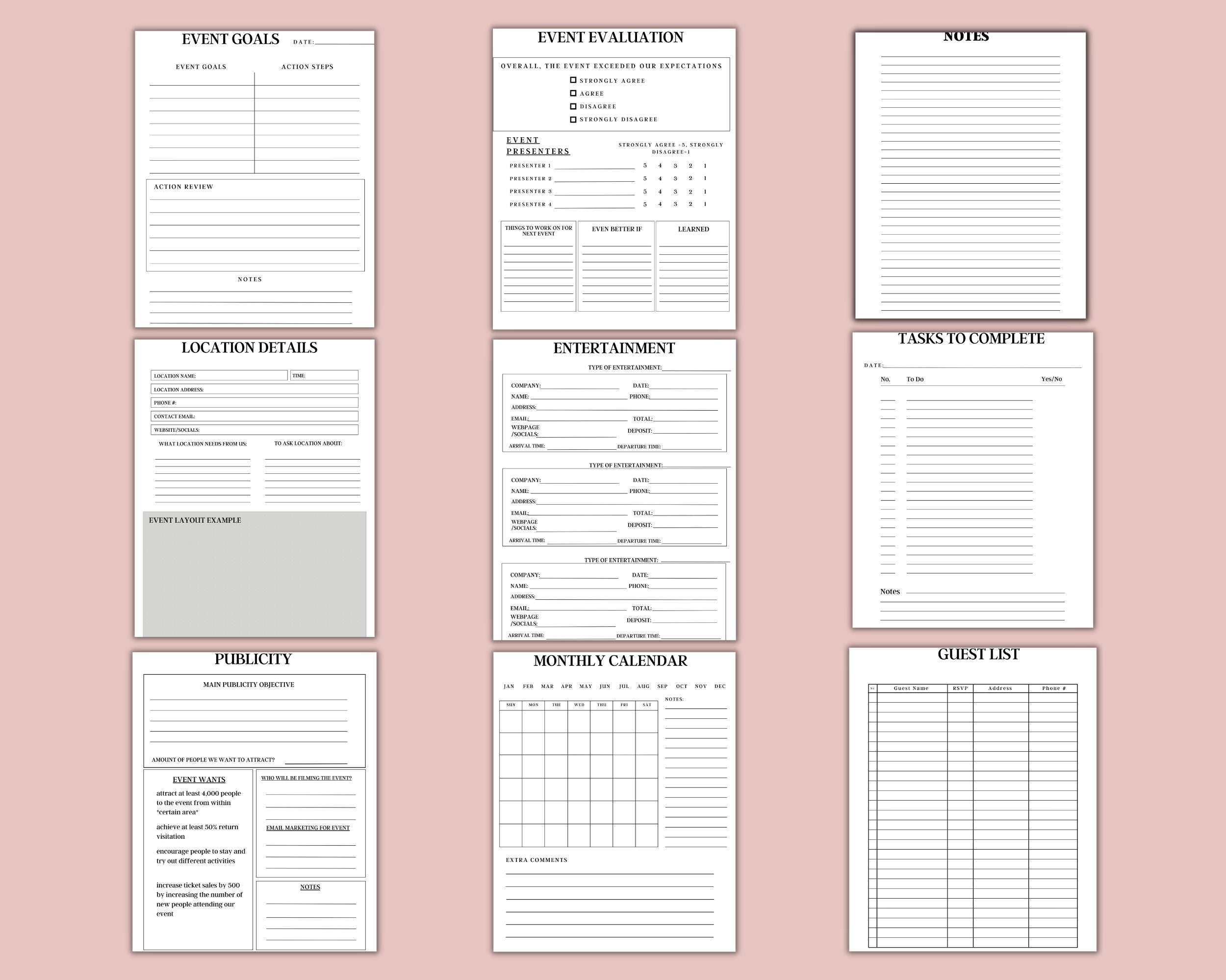 Event Planner Template, Event Planner Pricing, Event Checklist, Event ...