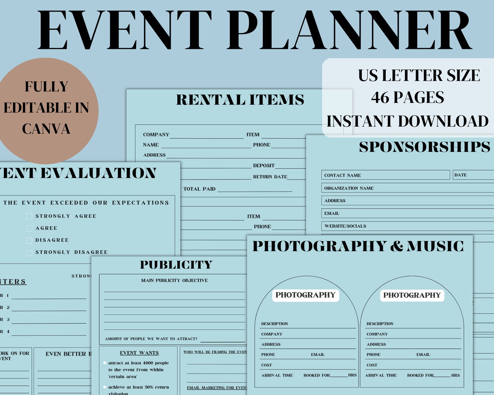 Event Planning Template, Event Planner Pricing, Event Checklist, Event ...