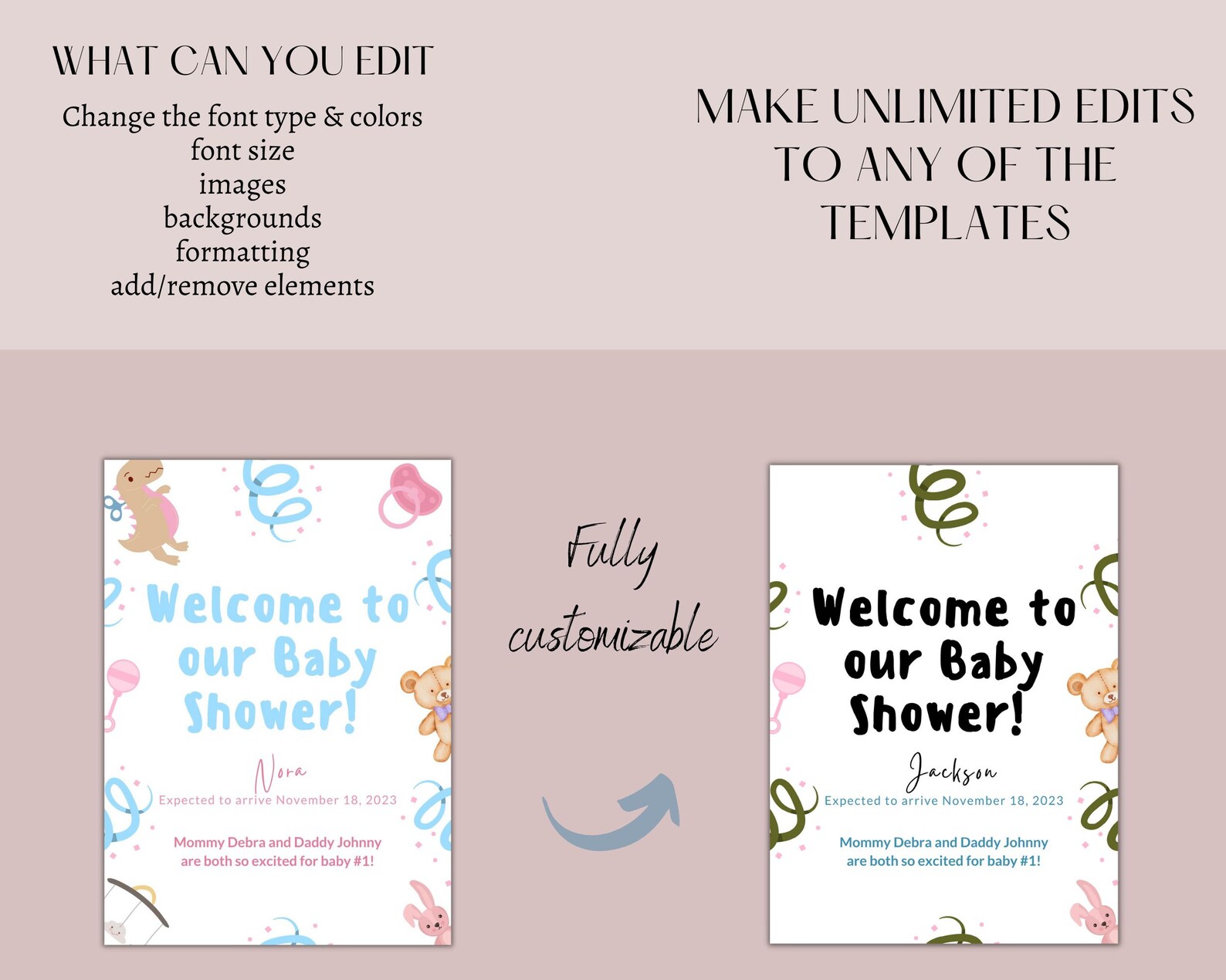 Pregnancy Announcement Template, Baby Shower Welcome Sign Template ...