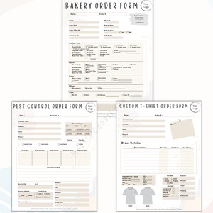 17 Editable Order Form Template Bundle, Invoice Tumble Wine Tshirt Tote ...