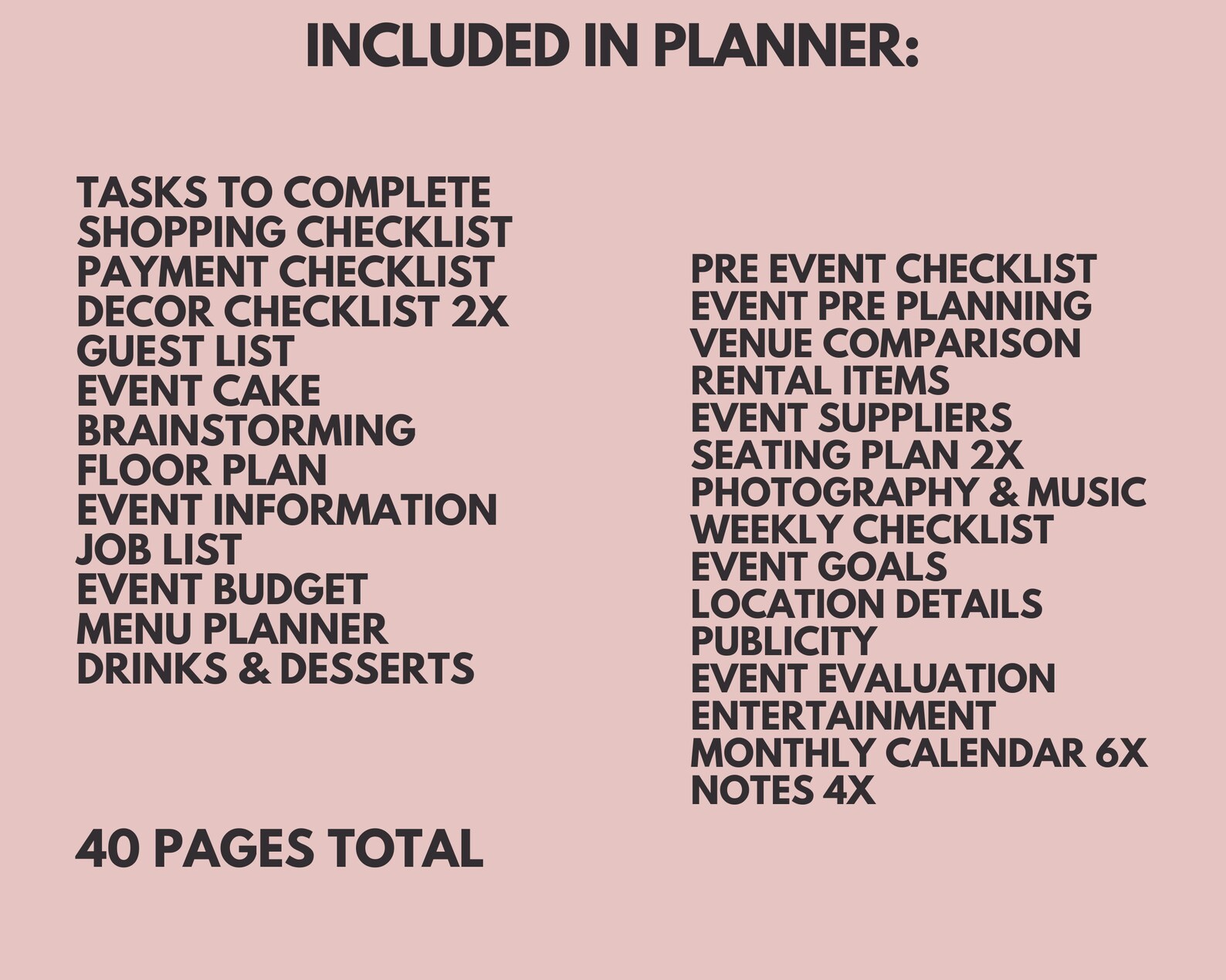Event Planner Template, Event Planner Pricing, Event Checklist, Event ...