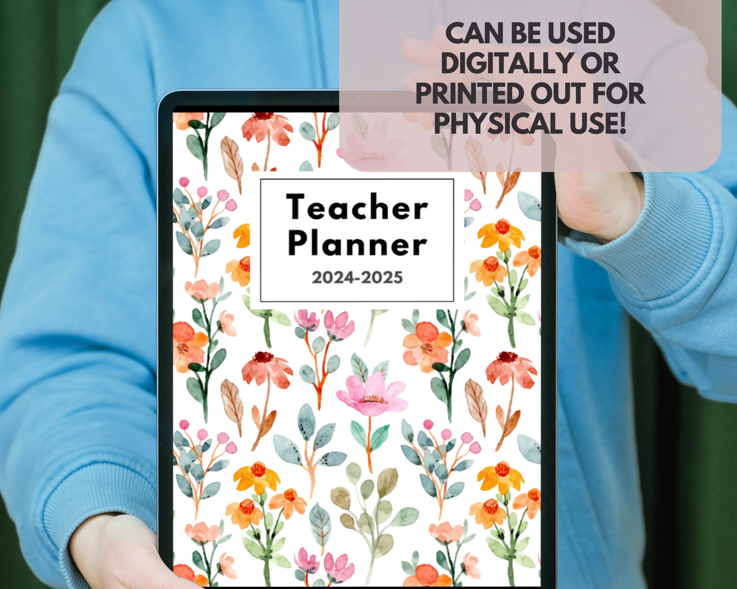 Teacher Planner 2024, Education Template Printables, Digital Download ...