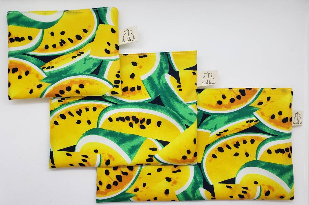 Snack Pouch, Reusable Bag, All-purpose Pouches, Melon Pattern Fabrics ...