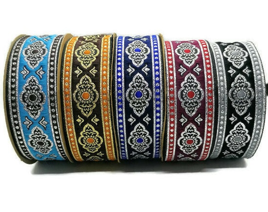 25mm Colorful Medieval Motive ribbon 0.98 inches | Etsy