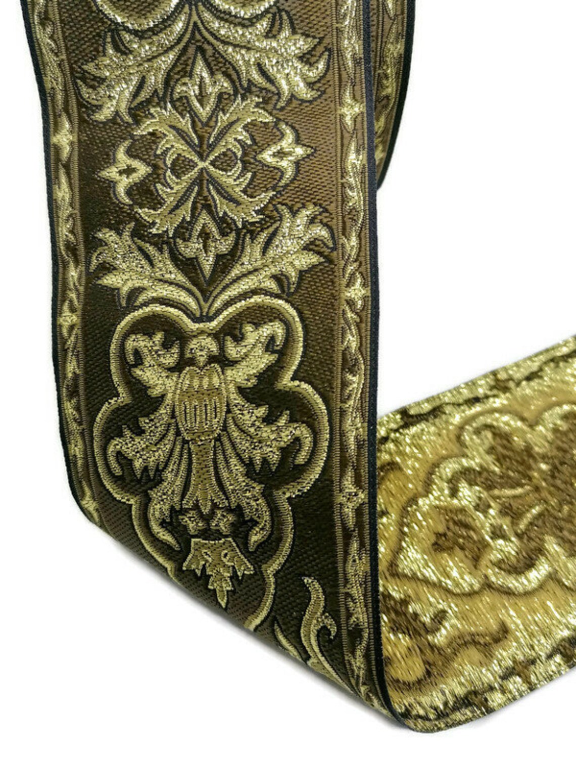 70 Mm Royal Crown Jacquard Ribbon 2.75 Inches Embroidered - Etsy