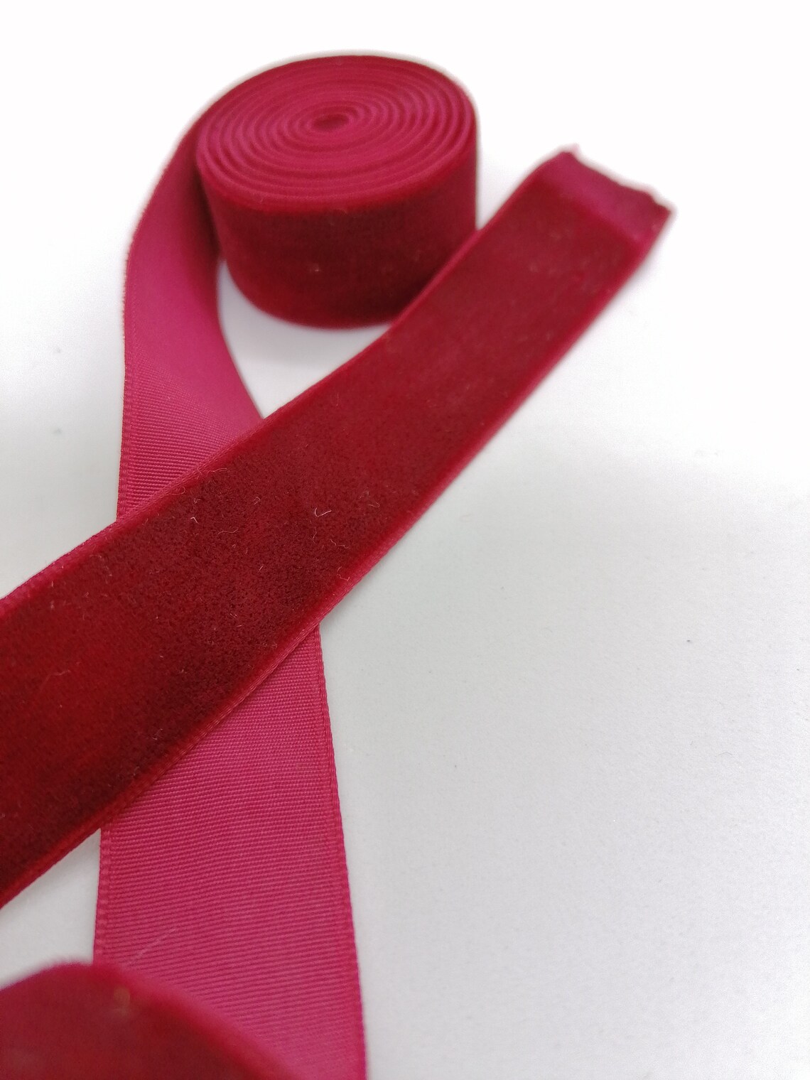20 Mm Dark Red Velvet Ribbon 0.79 Inch Embroidered Trim Red - Etsy