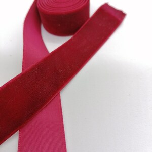 20 Mm Dark Red Velvet Ribbon 0.79 Inch, Embroidered Trim, Red Border ...