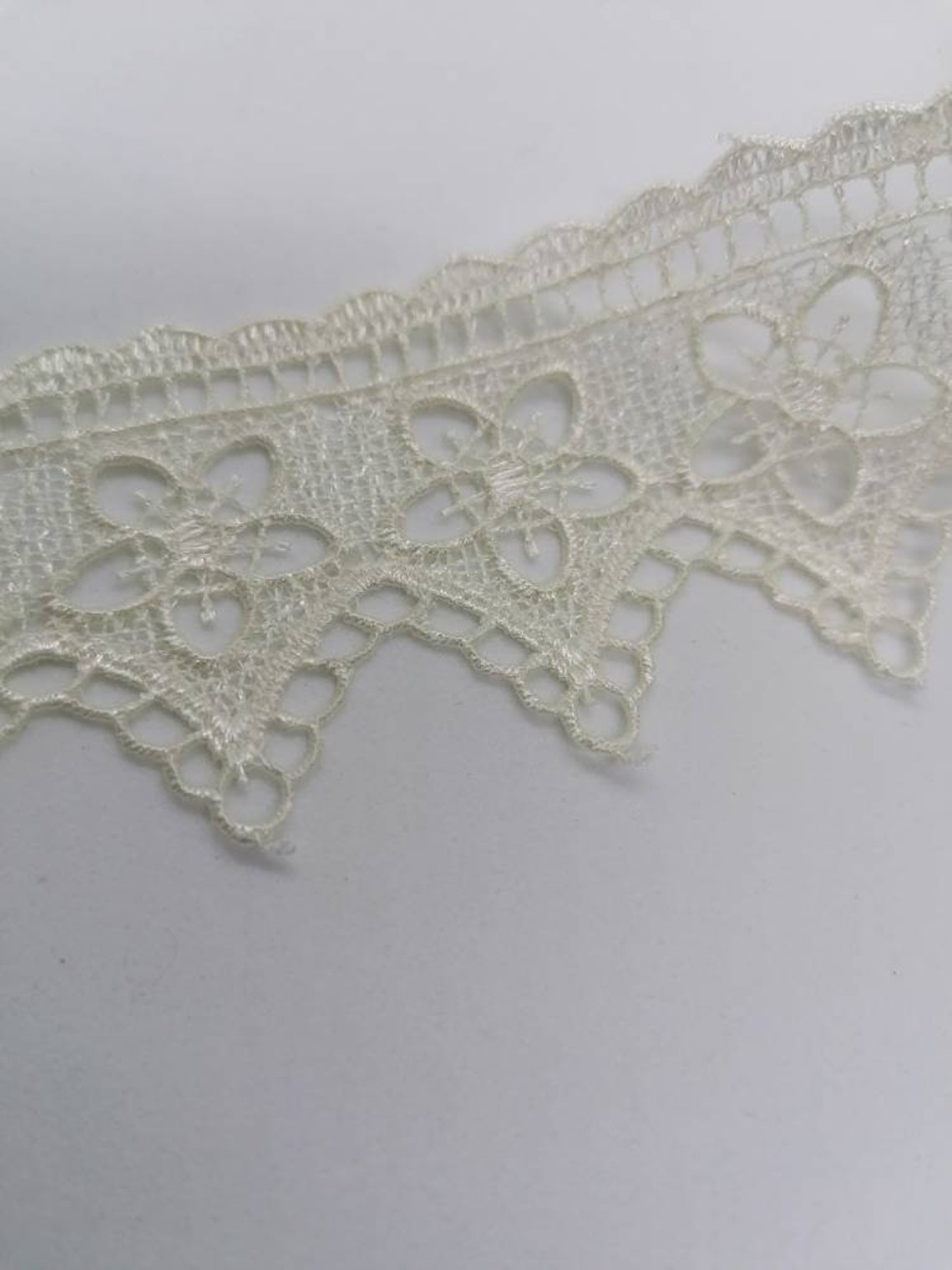 50 Mm Cream Floral Embroidered Lace Trim 196 Inches 9 Meter | Etsy