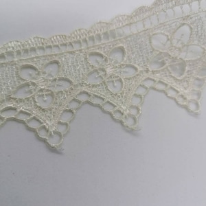 50 Mm Cream Floral Embroidered Lace Trim 1,96 Inches 9 Meter, Lacework ...