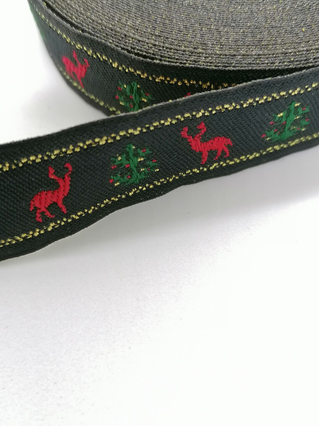 20mm Christmas Jacquard Ribbons 0.79 Inches Deer Embroidered - Etsy