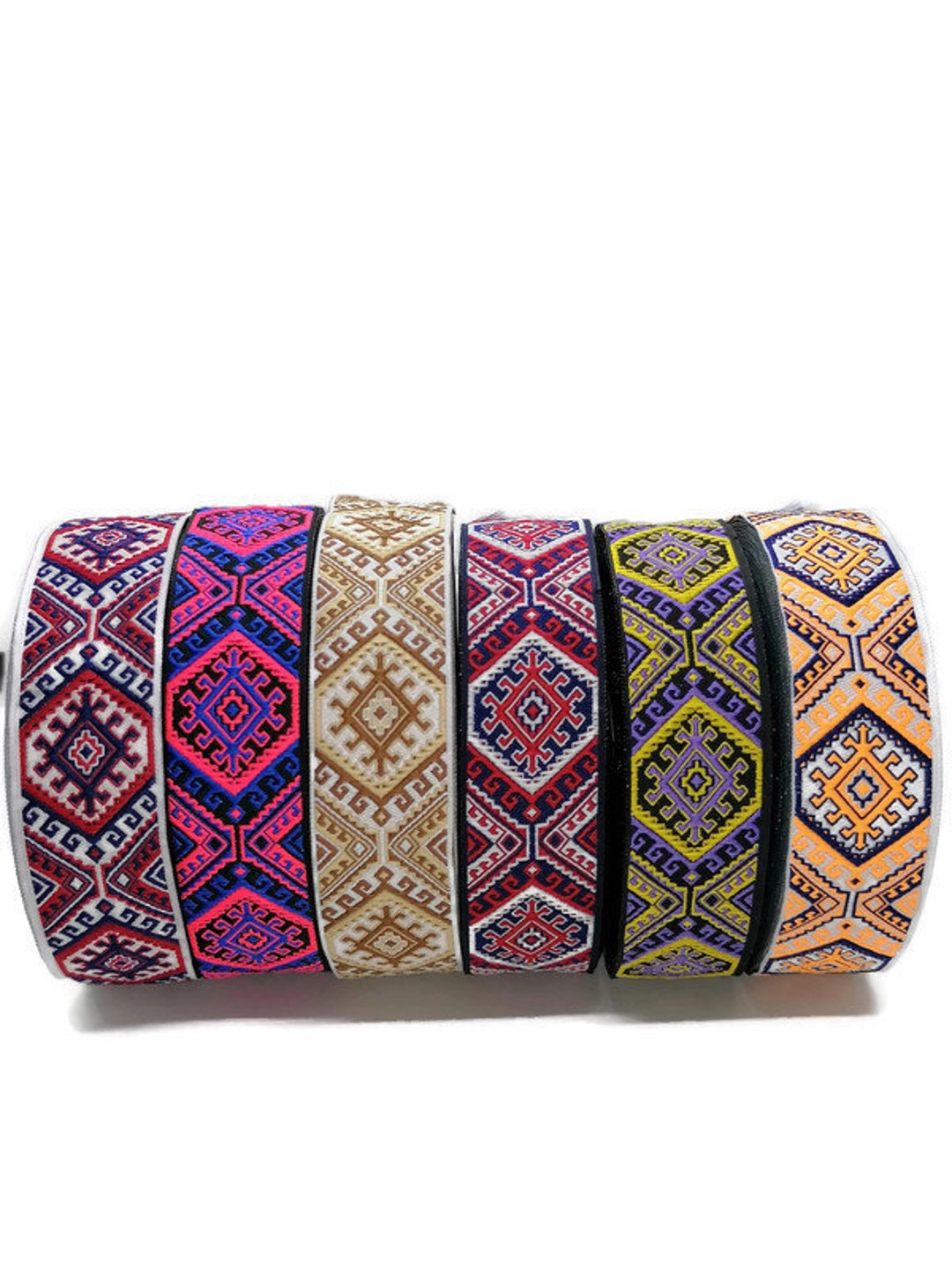 25 Mm Colored Embroidered Jacquard Ribbon (0,98 Inch), Craft Ribbon ...