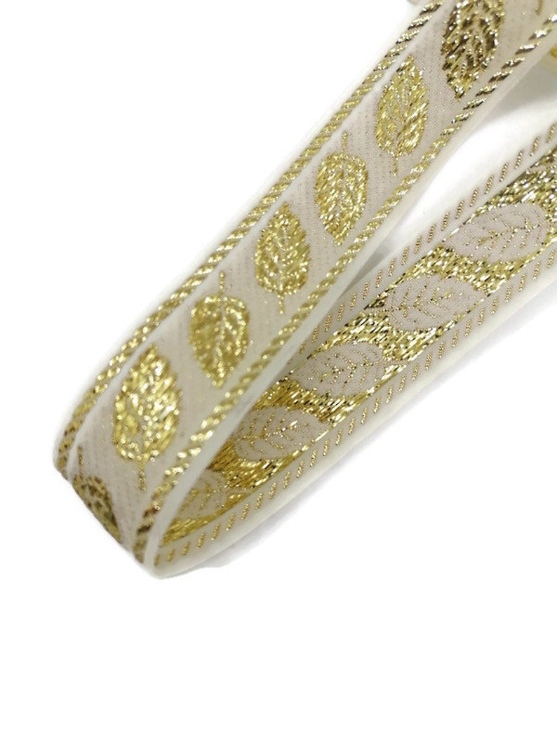 25mm Cream & Gold Jacquard Ribbon 098 Inch Craft Supplies - Etsy