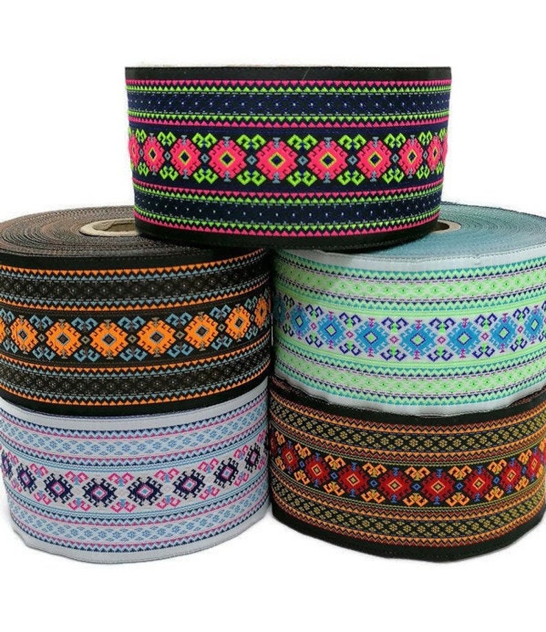 50mm Native Jacquard Ribbon 197 Inch Huge Trim Vintage - Etsy