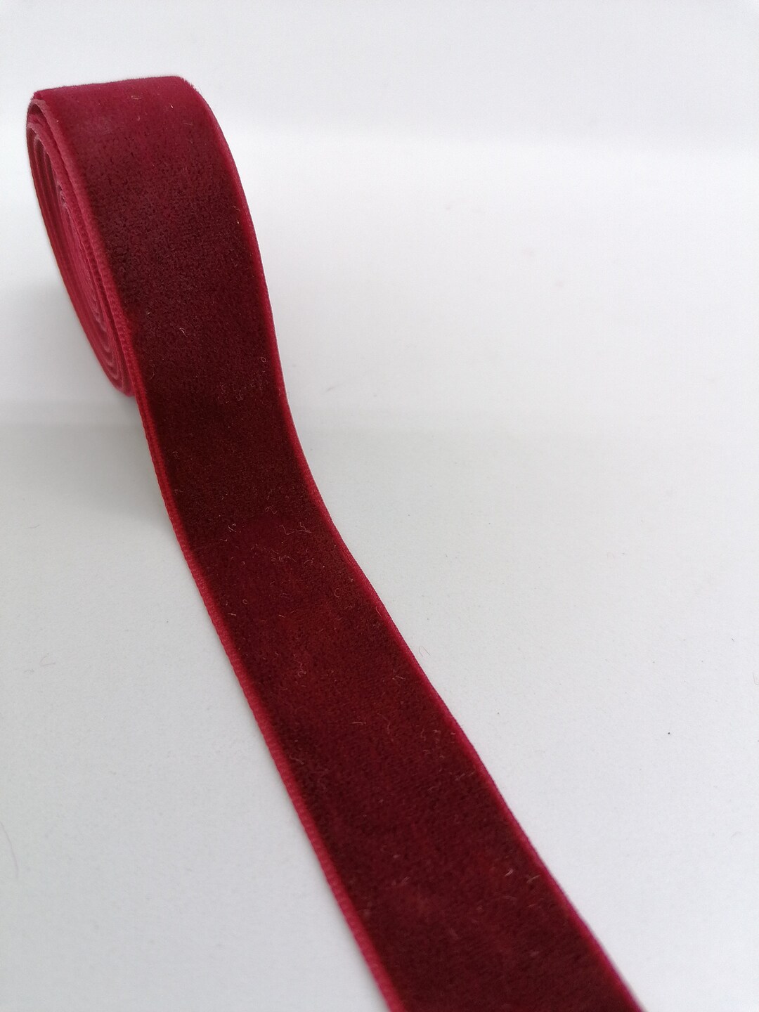 20 Mm Dark Red Velvet Ribbon 0.79 Inch, Embroidered Trim, Red Border ...