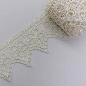 50 Mm Cream Floral Embroidered Lace Trim 1,96 Inches 9 Meter, Lacework ...