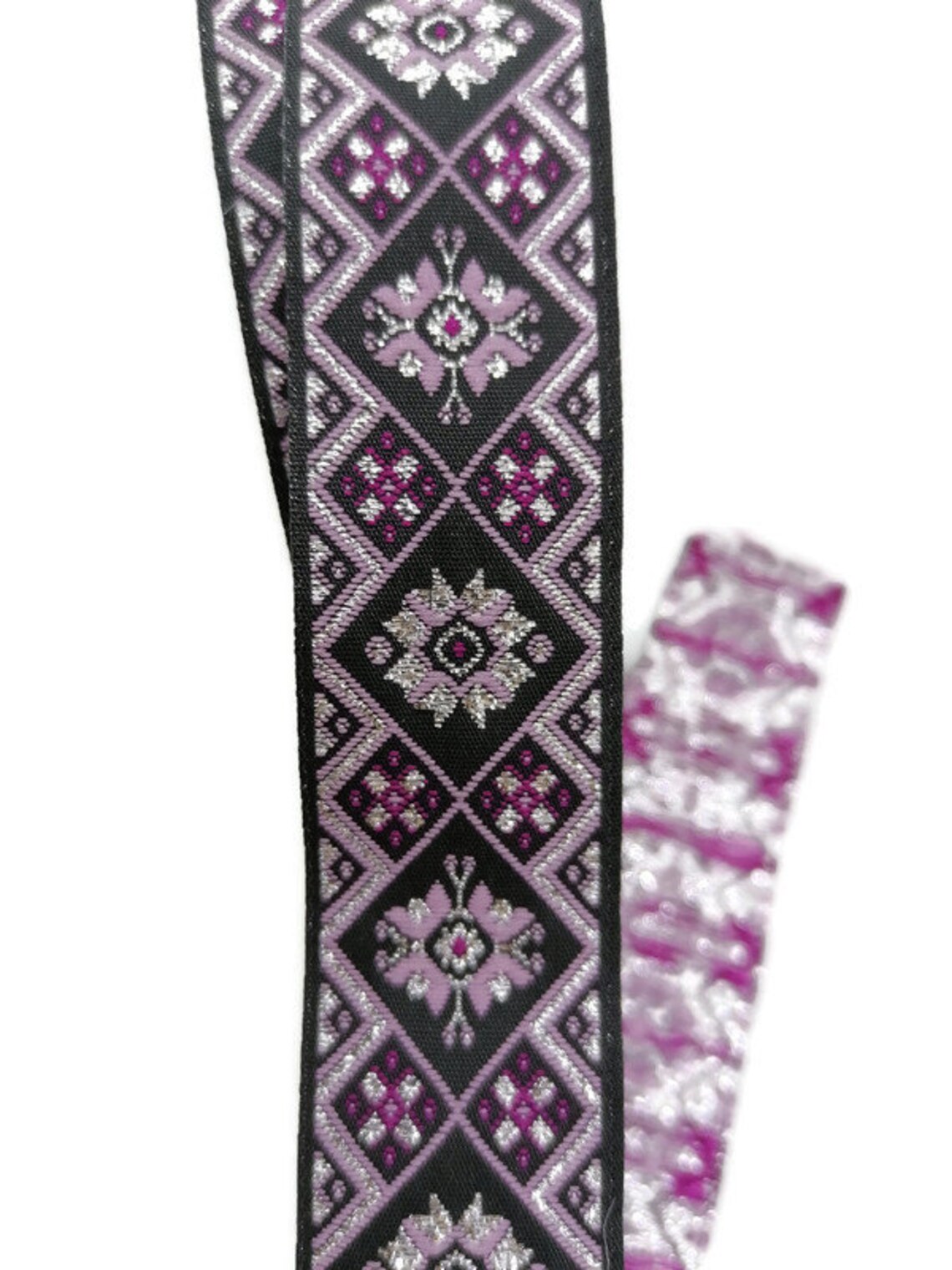 35mm Bright Geometric Ribbon (1,37 Inch), Colorfull Jacquard Ribbons ...