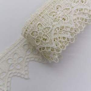50 Mm Cream Floral Embroidered Lace Trim 1,96 Inches 9 Meter, Lacework ...