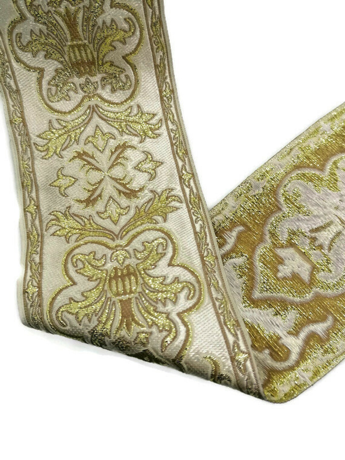 70 Mm Royal Crown Jacquard Ribbon 2.75 Inches Embroidered - Etsy