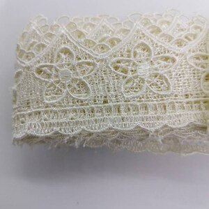 50 Mm Cream Floral Embroidered Lace Trim 1,96 Inches 9 Meter, Lacework ...