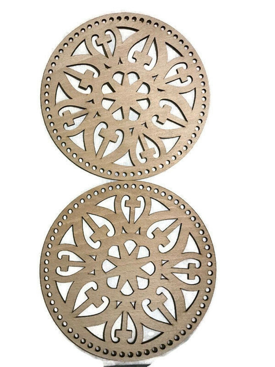 Set of Round Wooden Bottoms,for Bag Making Wood and Printed Bag Base ...