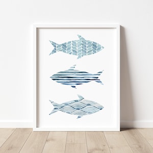 Watercolor Fish Print, Fish Print Wall Art, Wall Art for Cabin, Nature ...
