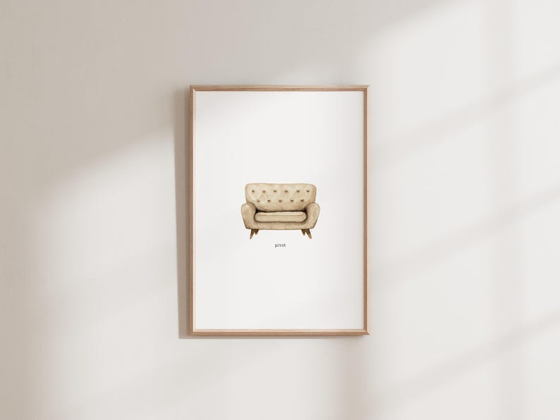 Watercolor Pivot Couch Art Print: Friends TV Show Gift - Etsy