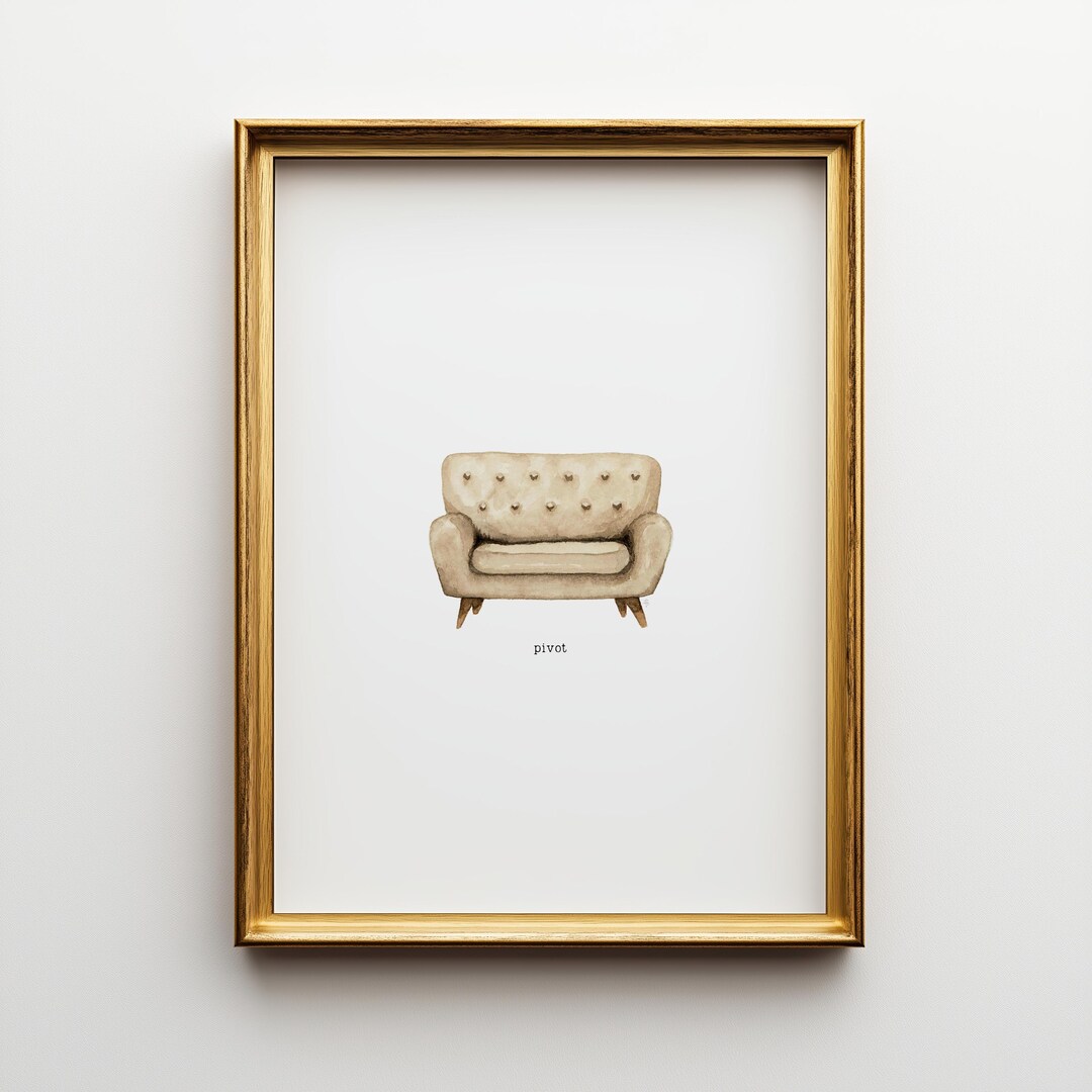 Watercolor Pivot Couch Art Print: Friends TV Show Gift - Etsy