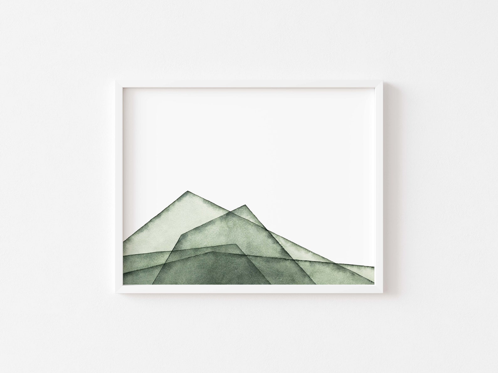 Geometric Mountain Art Watercolor Mountain Print Geometric - Etsy