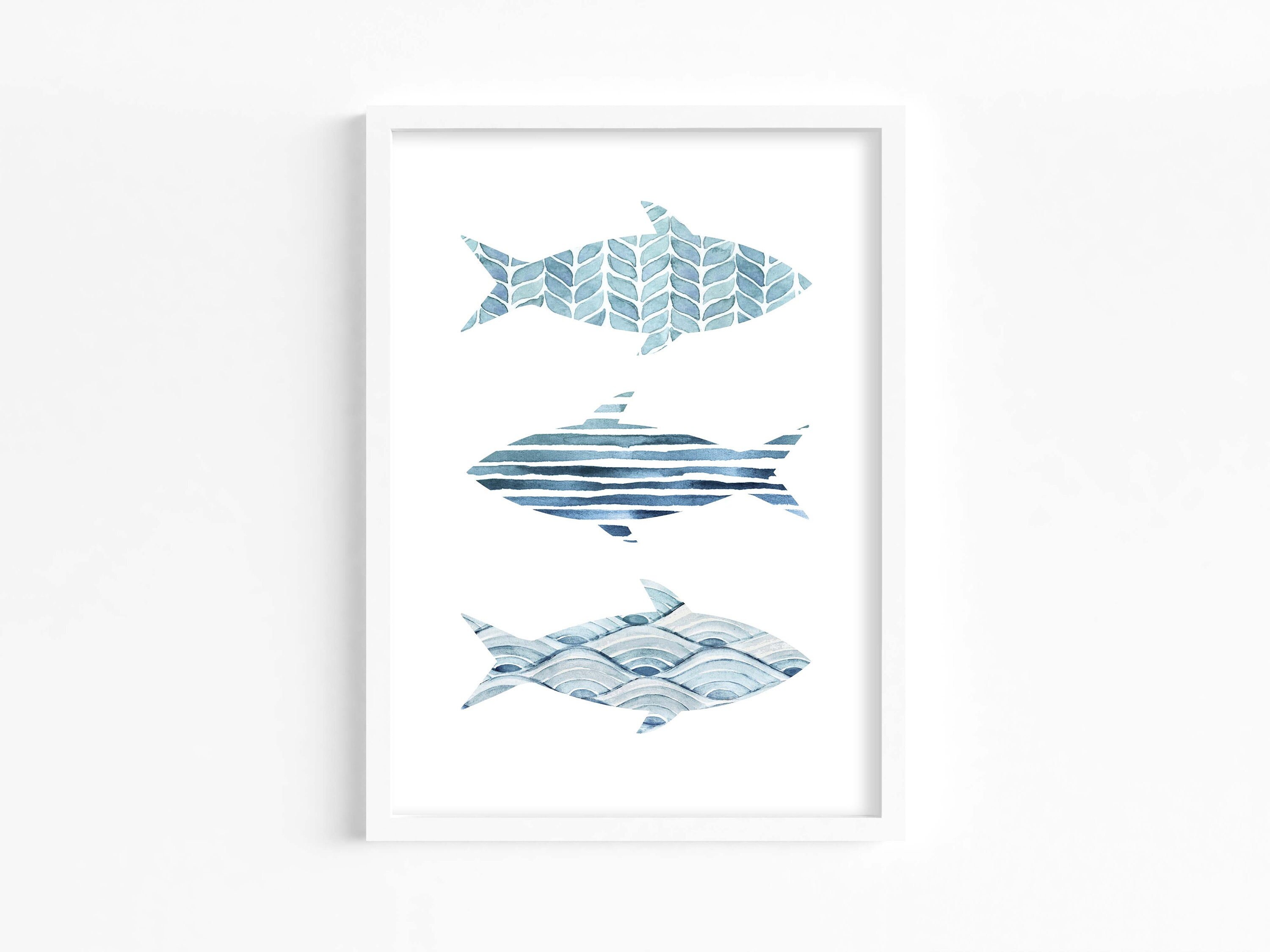Watercolor Fish Print Fish Print Wall Art Wall Art for - Etsy