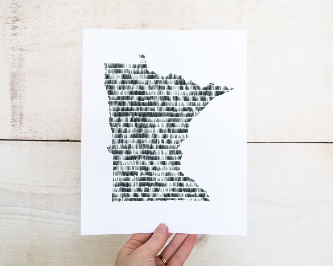 Minnesota Art Print, Scandinavian Wall Art, State Art, Printable State ...