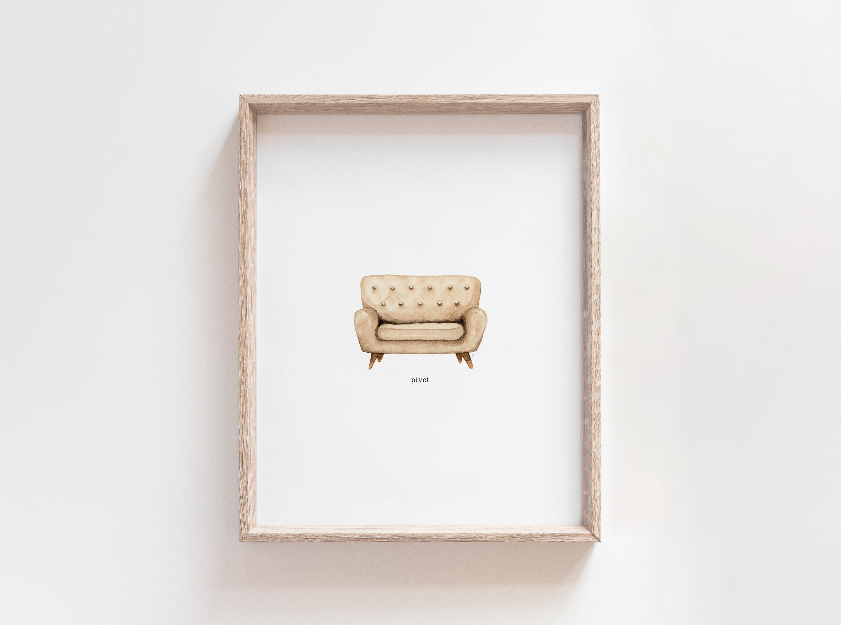 Watercolor Pivot Couch Art Print: Friends TV Show Gift - Etsy