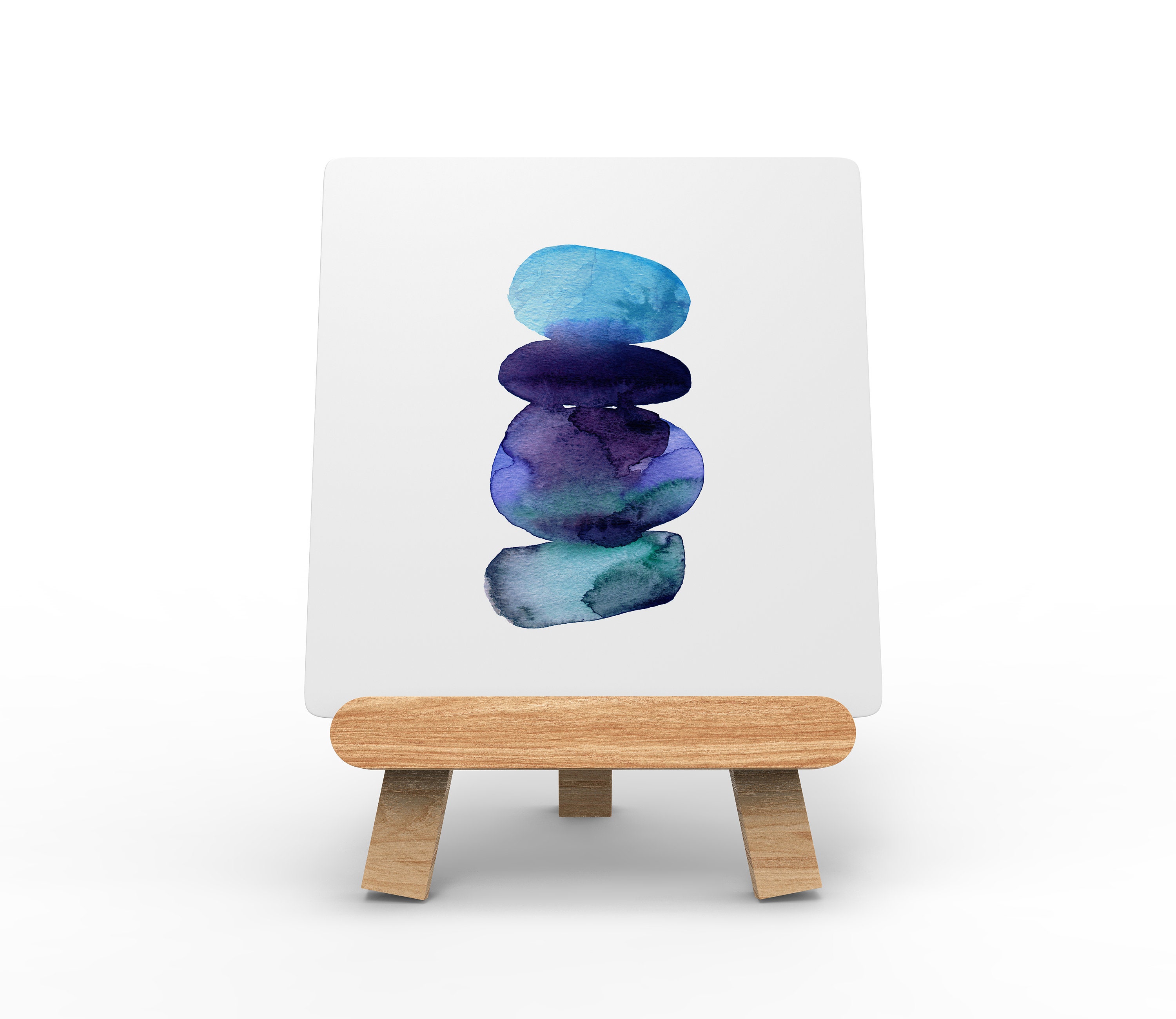 Stacked Stones Art Watercolor Mini Print Abstract Watercolor | Etsy