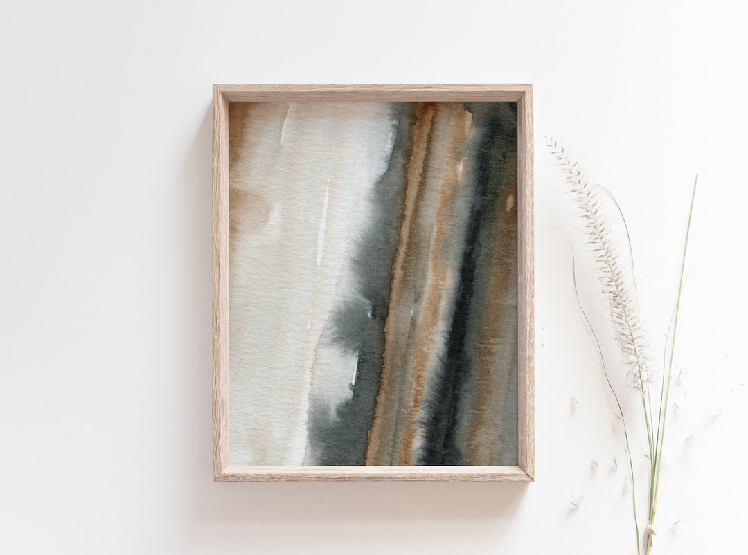 Abstract Neutral Watercolor Print, Modern Watercolor Art, Minimalist ...