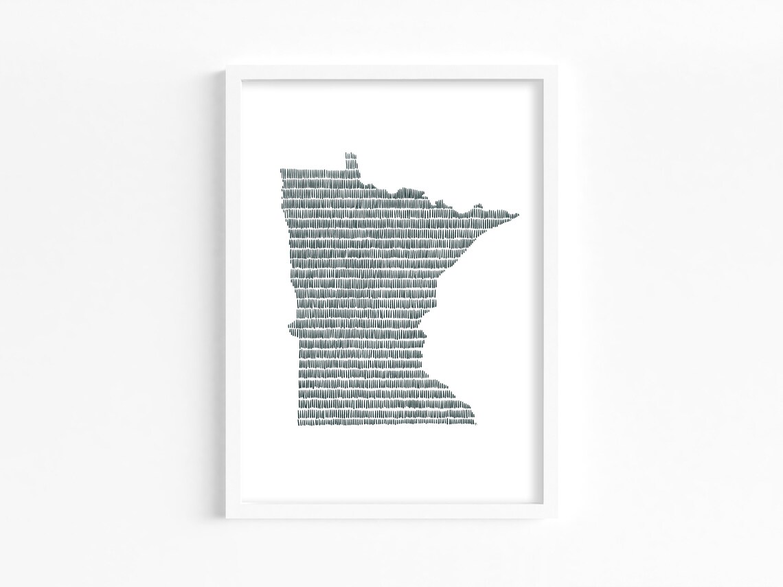 Minnesota Art Print: Scandinavian Style State Wall Art (digital ...