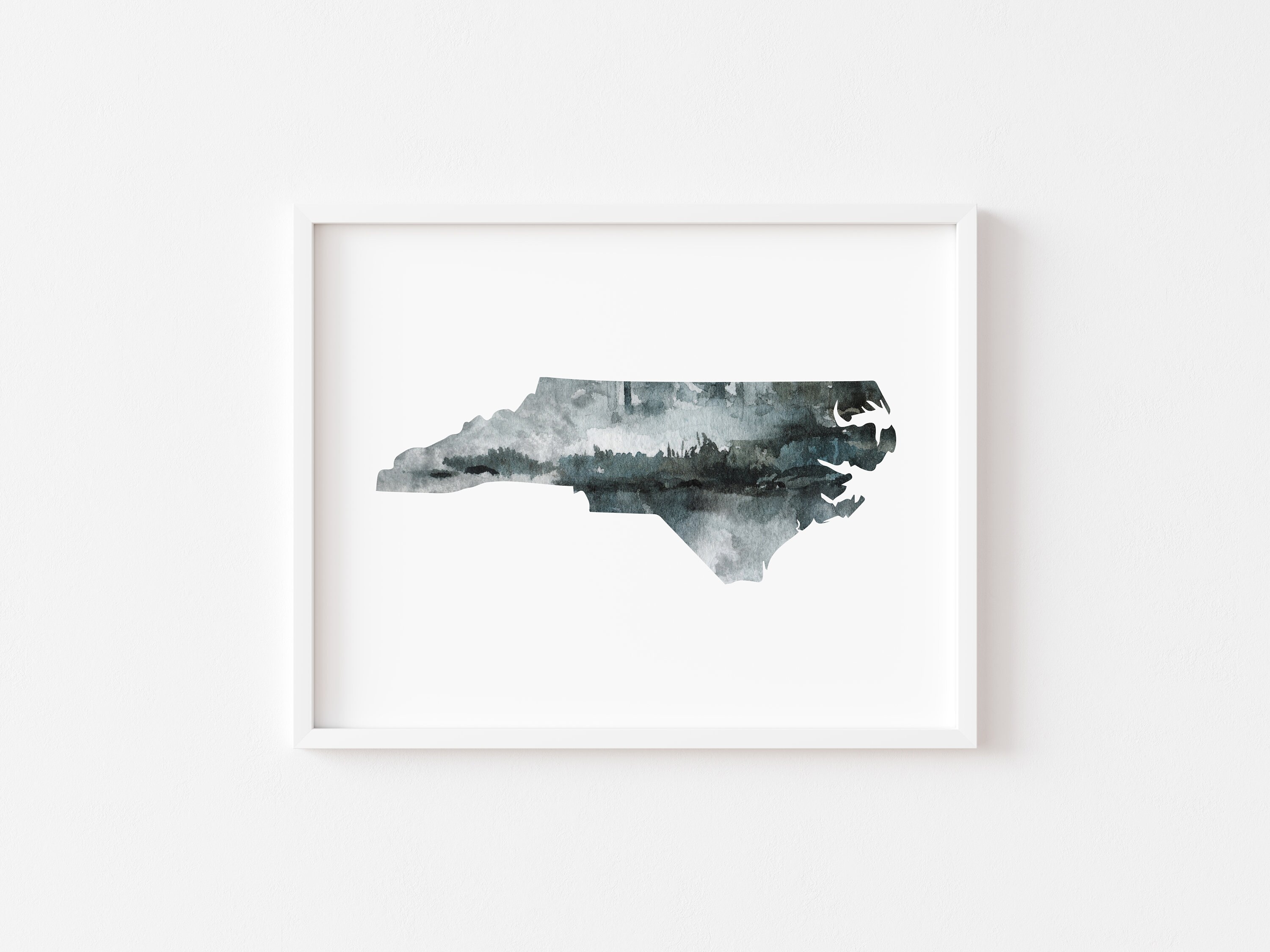 North Carolina Wall Art Watercolor State Print Wall Art for - Etsy