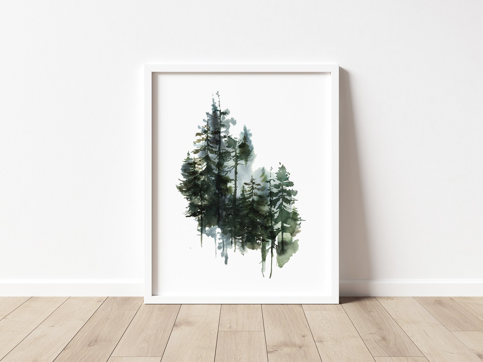 Watercolor Pine Tree Art Pine Tree Wall Print Evergreen | Etsy