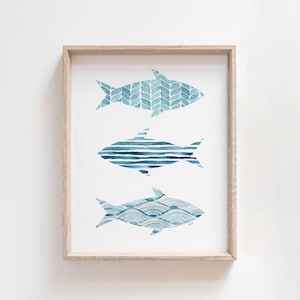 Watercolor Fish Print, Fish Print Wall Art, Wall Art for Cabin, Nature ...