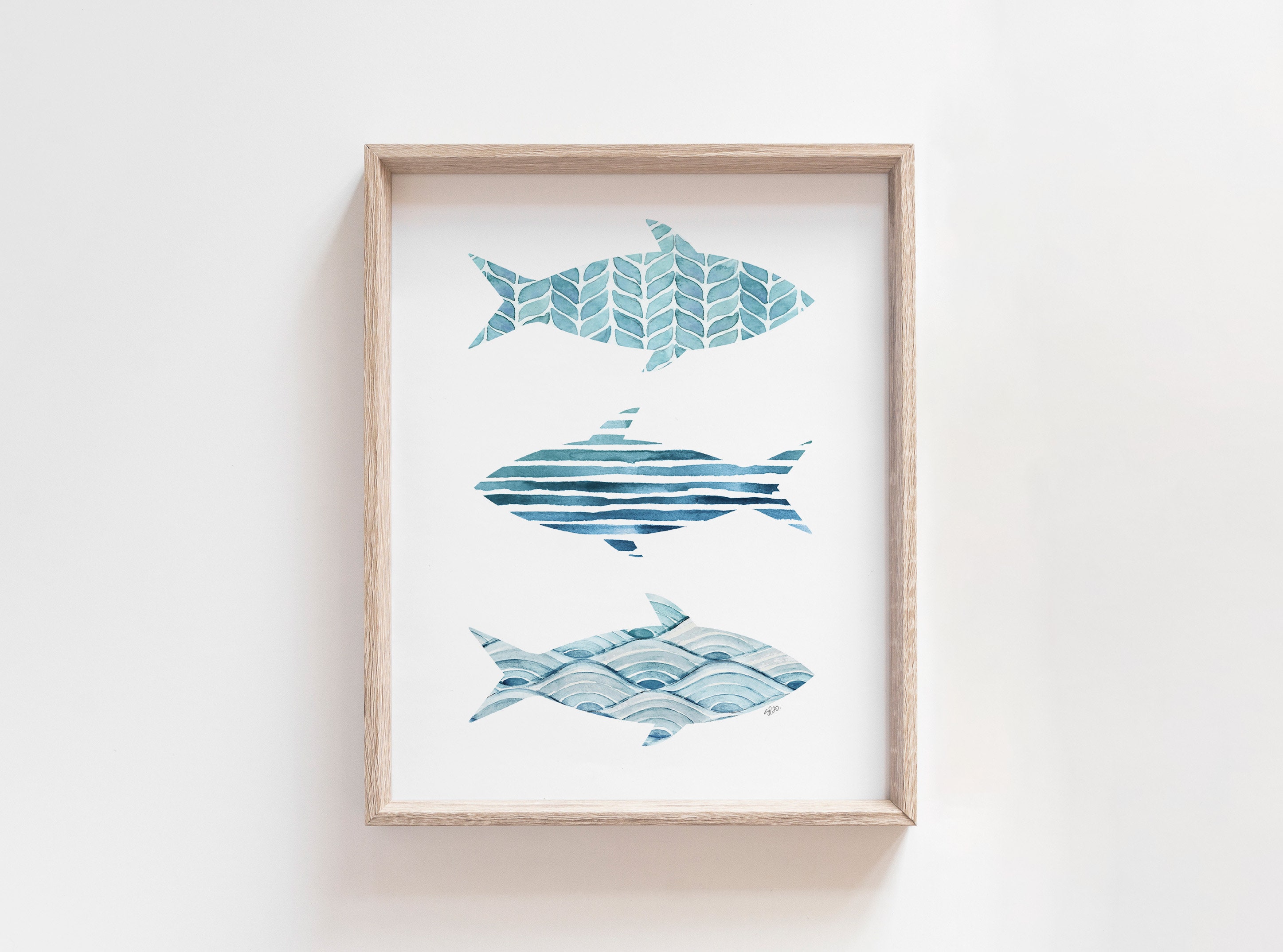 Watercolor Fish Print Fish Print Wall Art Wall Art for - Etsy