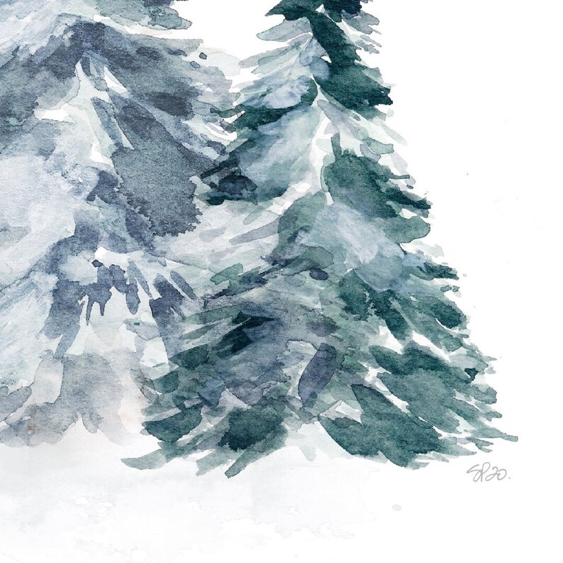 Watercolor Pine Tree Art Evergreen Tree Print Pine Tree Wall - Etsy