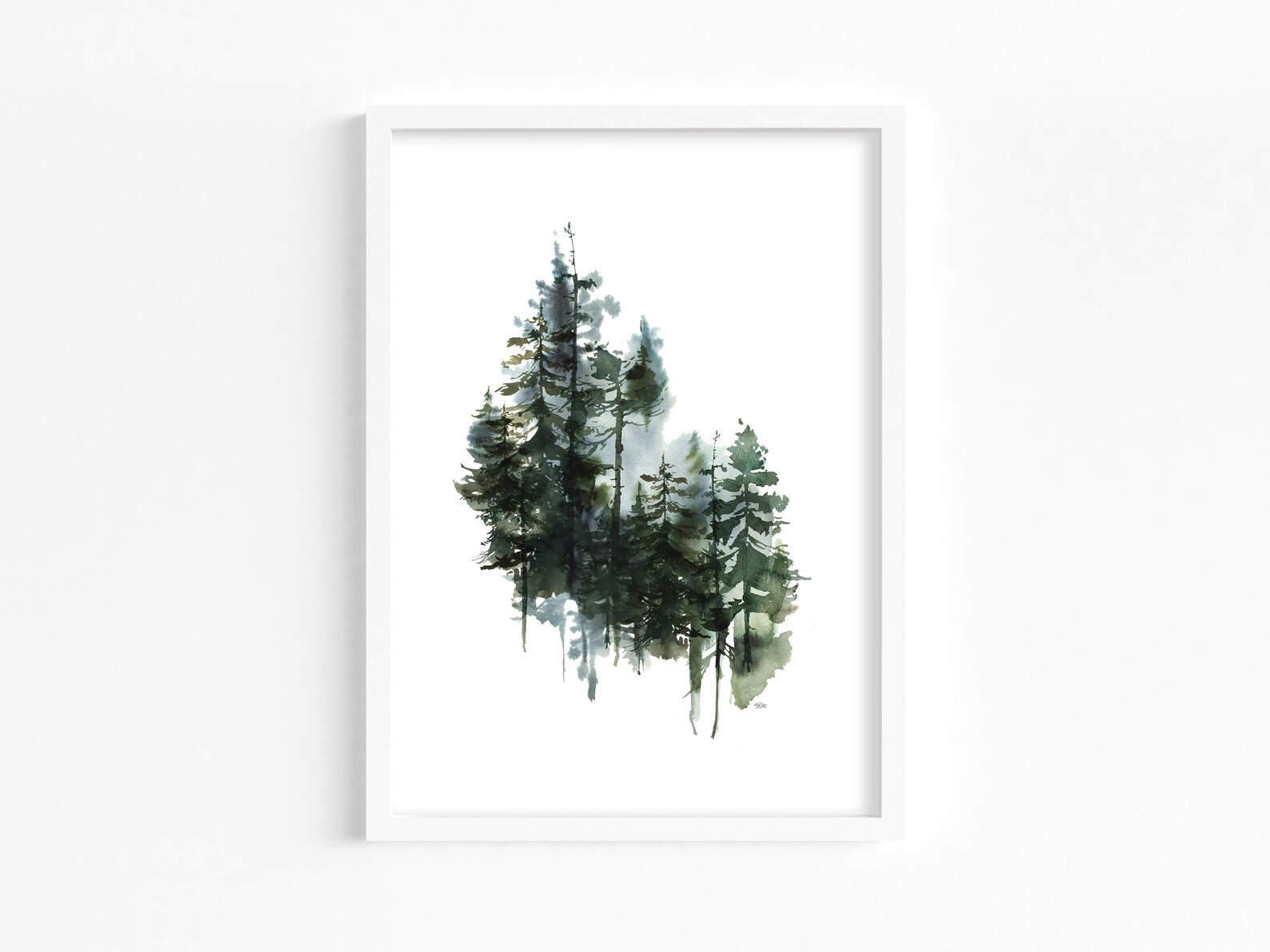 Pine Tree Print Watercolor Pine Tree Art Evergreen Print - Etsy