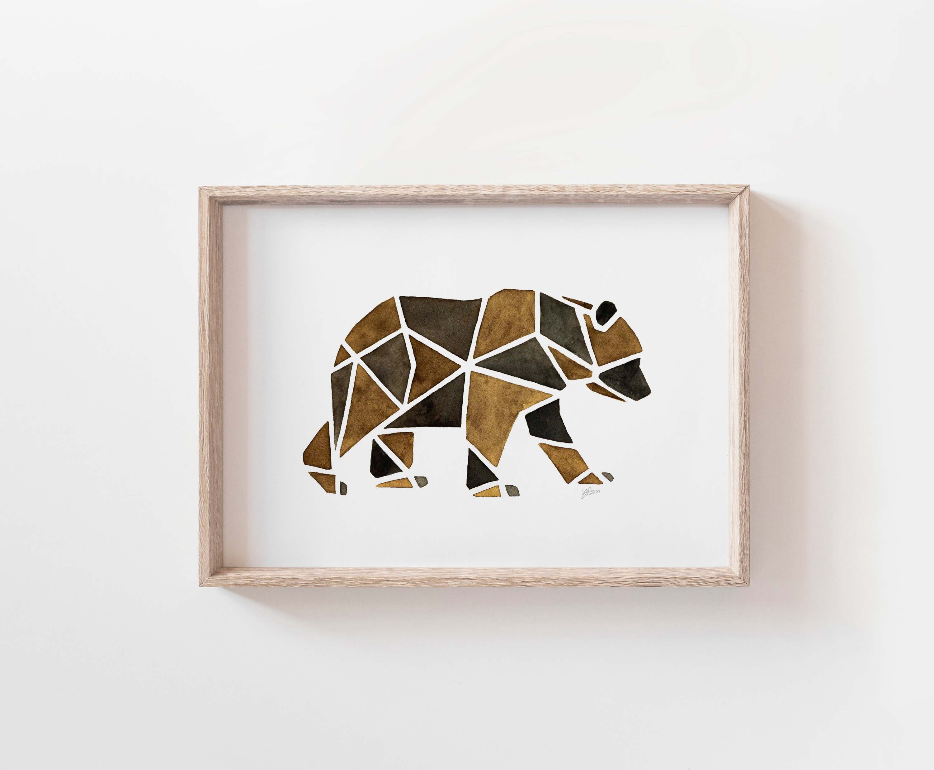 Bear Art Print Geometric Animal Art Bear Nursery Art - Etsy