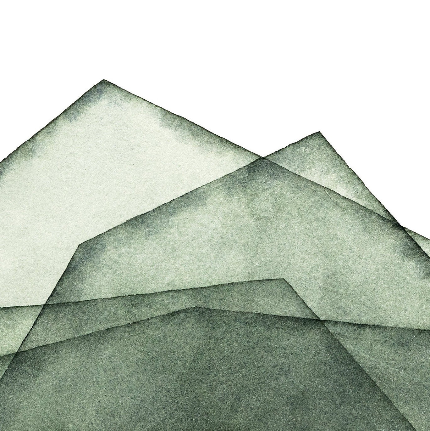 Geometric Mountain Art Watercolor Mountain Print Geometric - Etsy