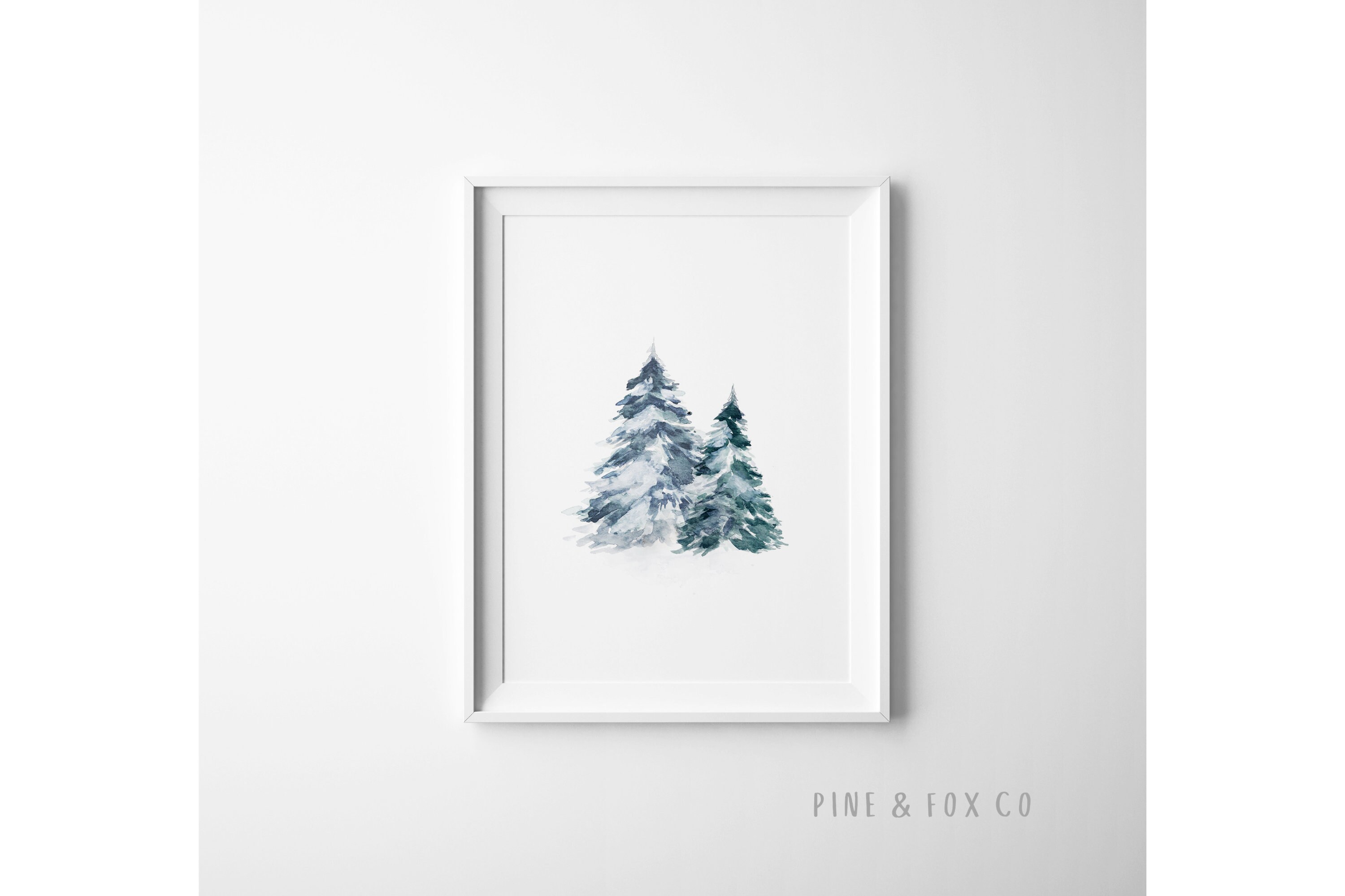 Watercolor Pine Tree Art Evergreen Tree Print Pine Tree Wall | Etsy