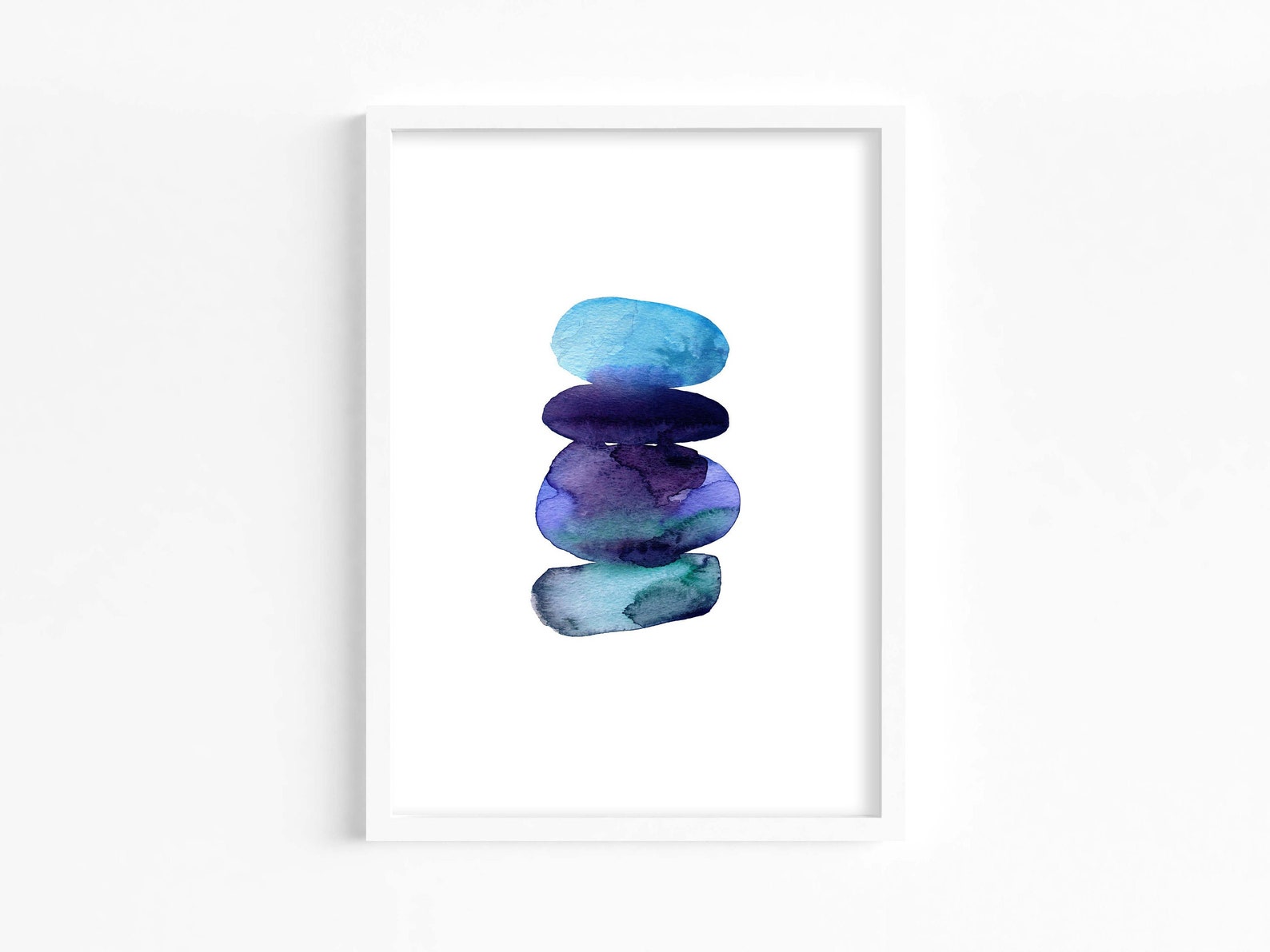 Stacked Stones Art Abstract Watercolor Print Lake Superior - Etsy