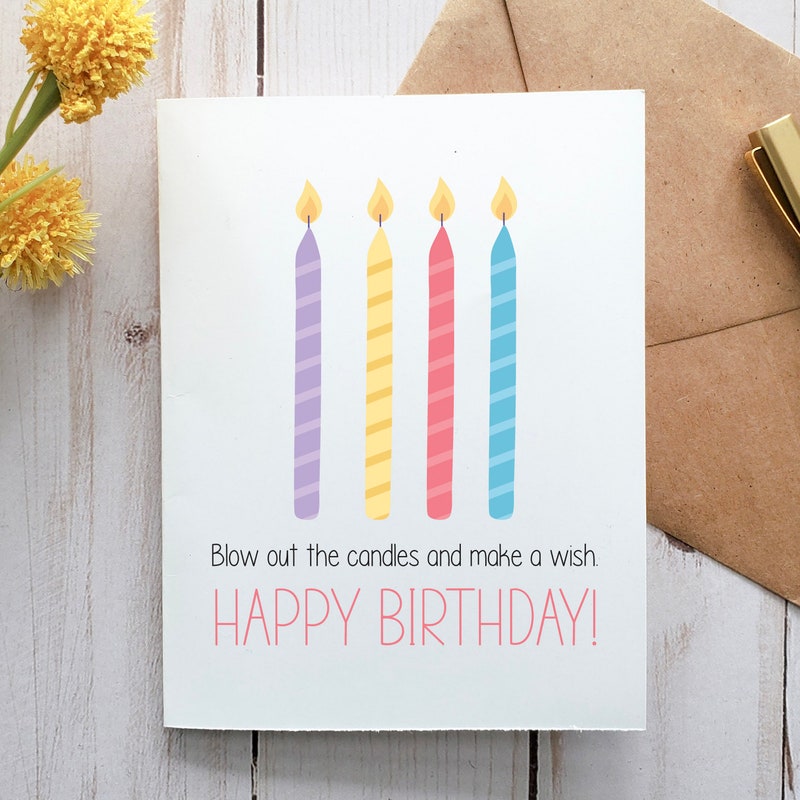 Blow Candle Birthday Card - Etsy
