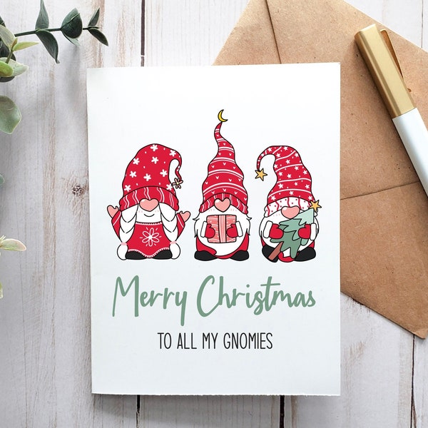 Gnome Christmas Card - Etsy