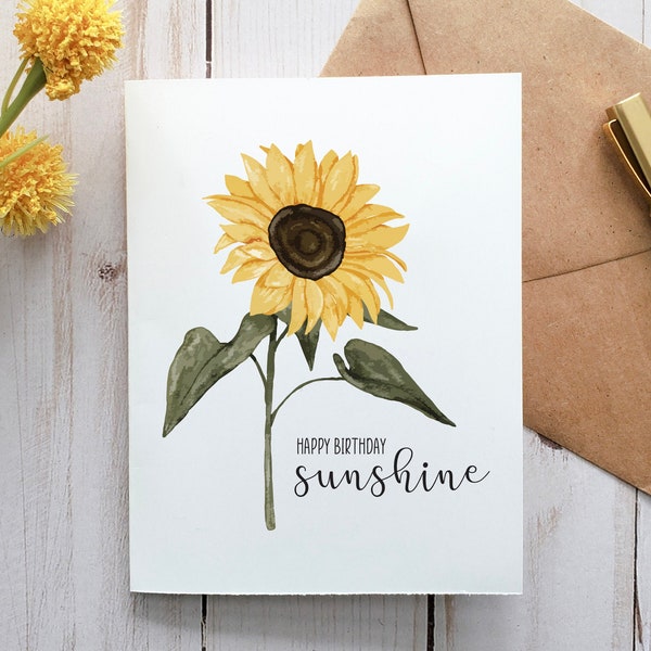 Sunflower Printable Birthday Card - Etsy
